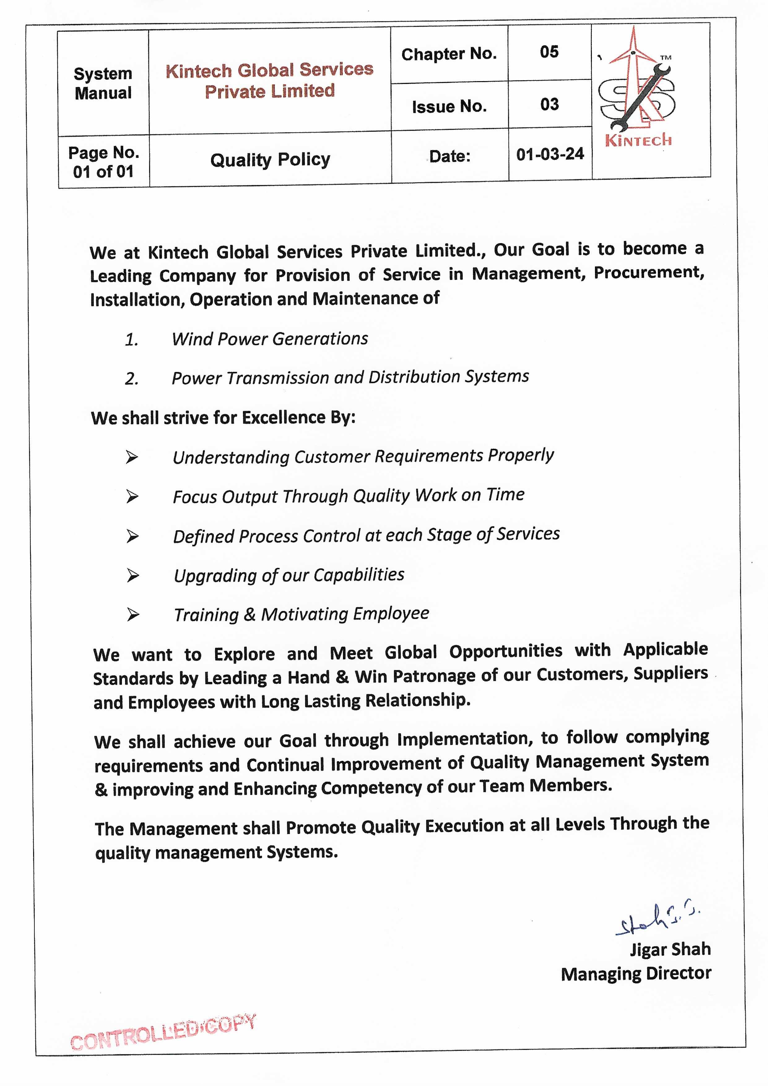 KINTECH GLOBAL SERVICES PRIVATE LIMITED